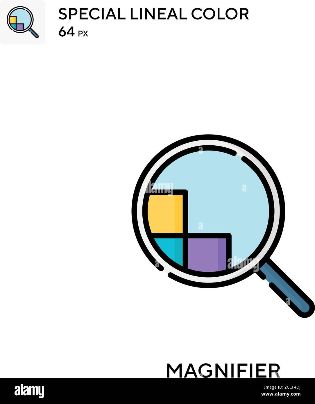 Magnifier Special lineal color icon. Illustration symbol design ...