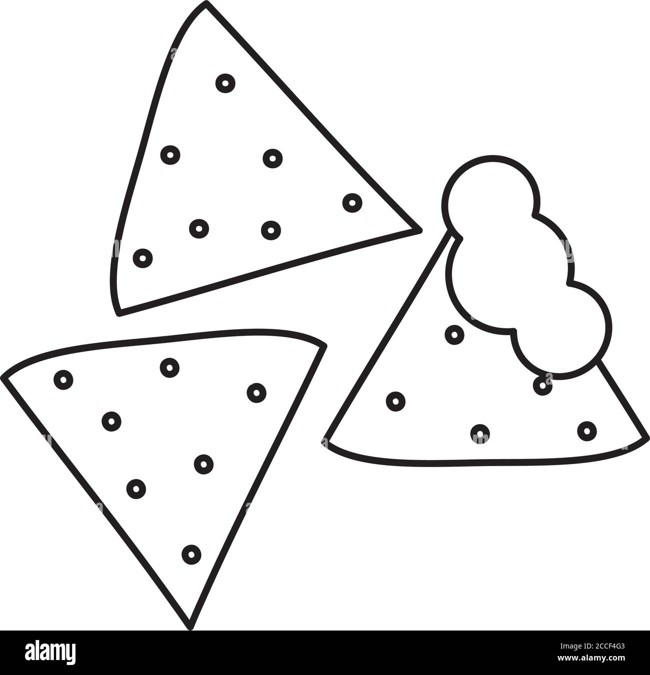 mexican food design, nachos icon over white background, line style ...