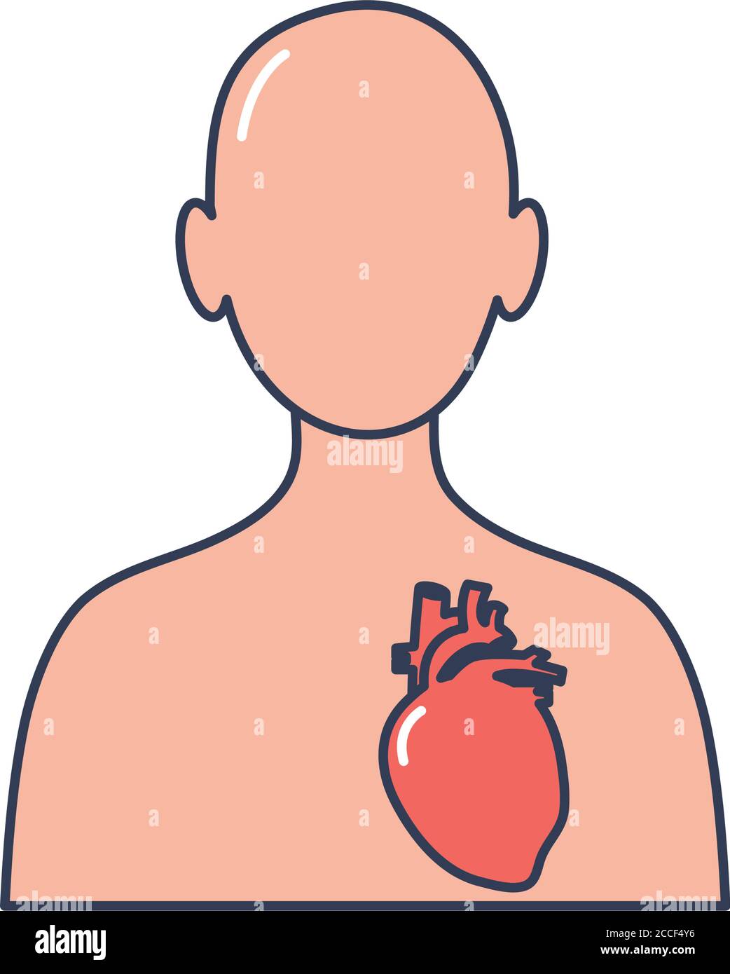 Human Body Concept Avatar Person With Heart Organ Icon Over White