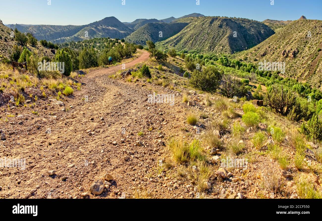 A road leading down to the old Stewart Ranch along the Verde River in ...