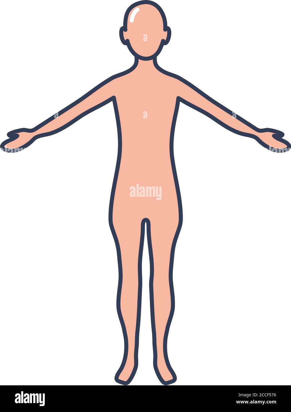 Human Body Icon Over White Background Line Fill Style Vector