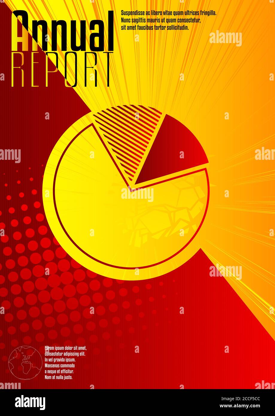 Comic book style annual report, abstract business flyer template design ...