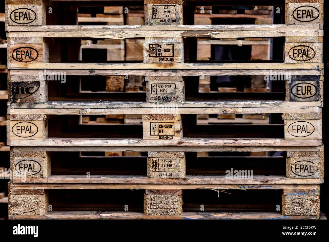 Stacked euro pallets with epal mark hi-res stock photography and images ...