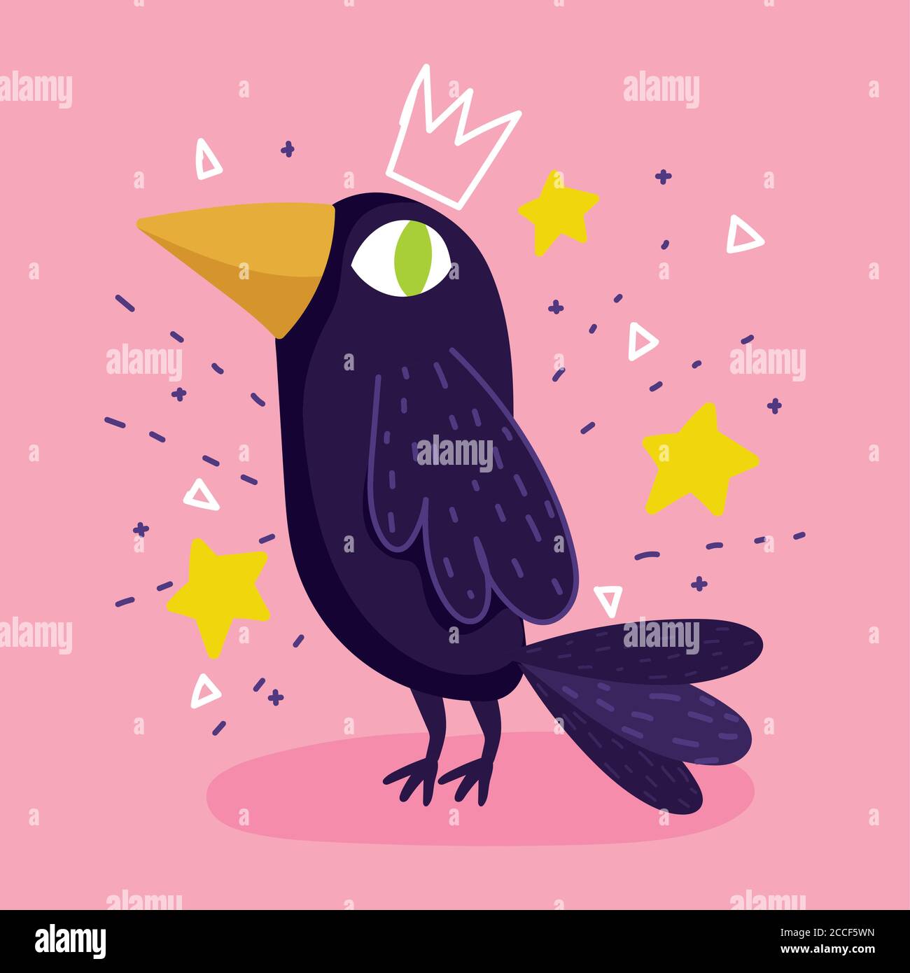 Simple Raven Bird Drawing