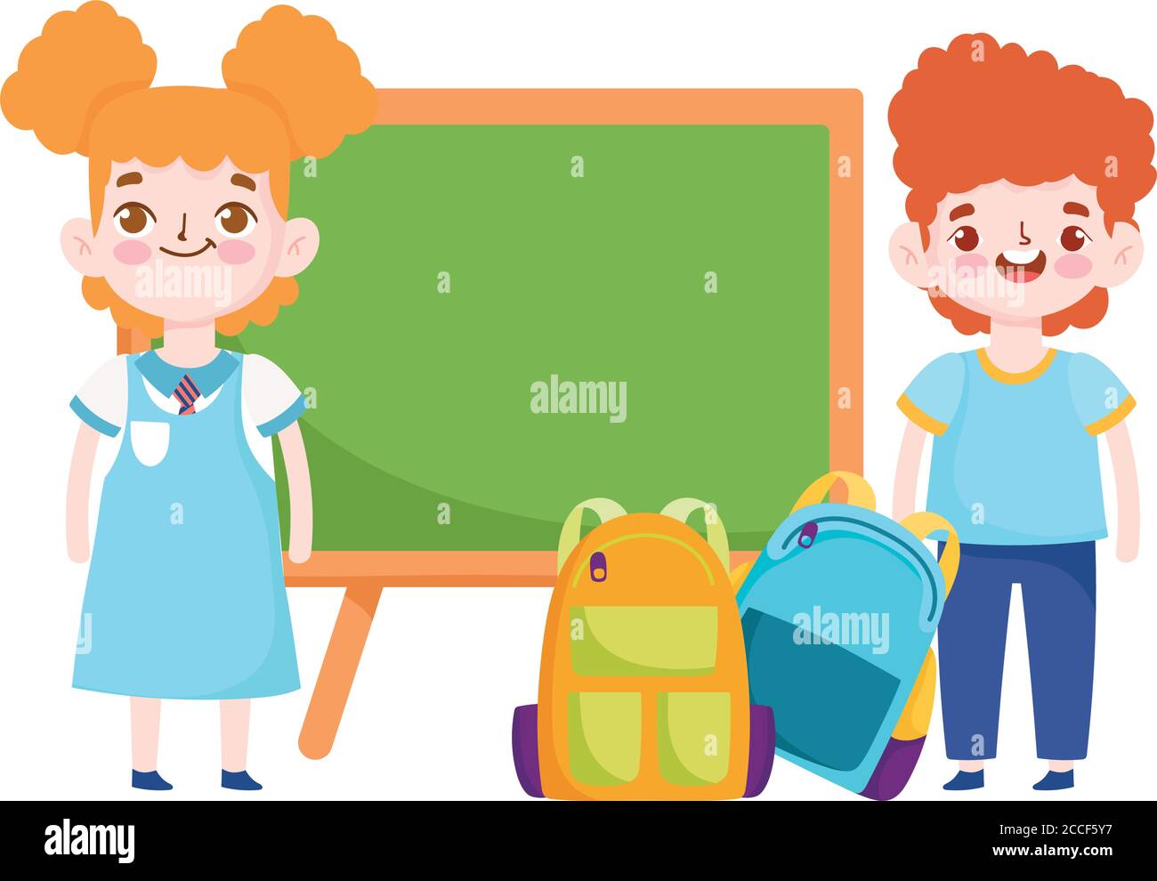 back to school, student boy and girl chalkboard bags elementary ...