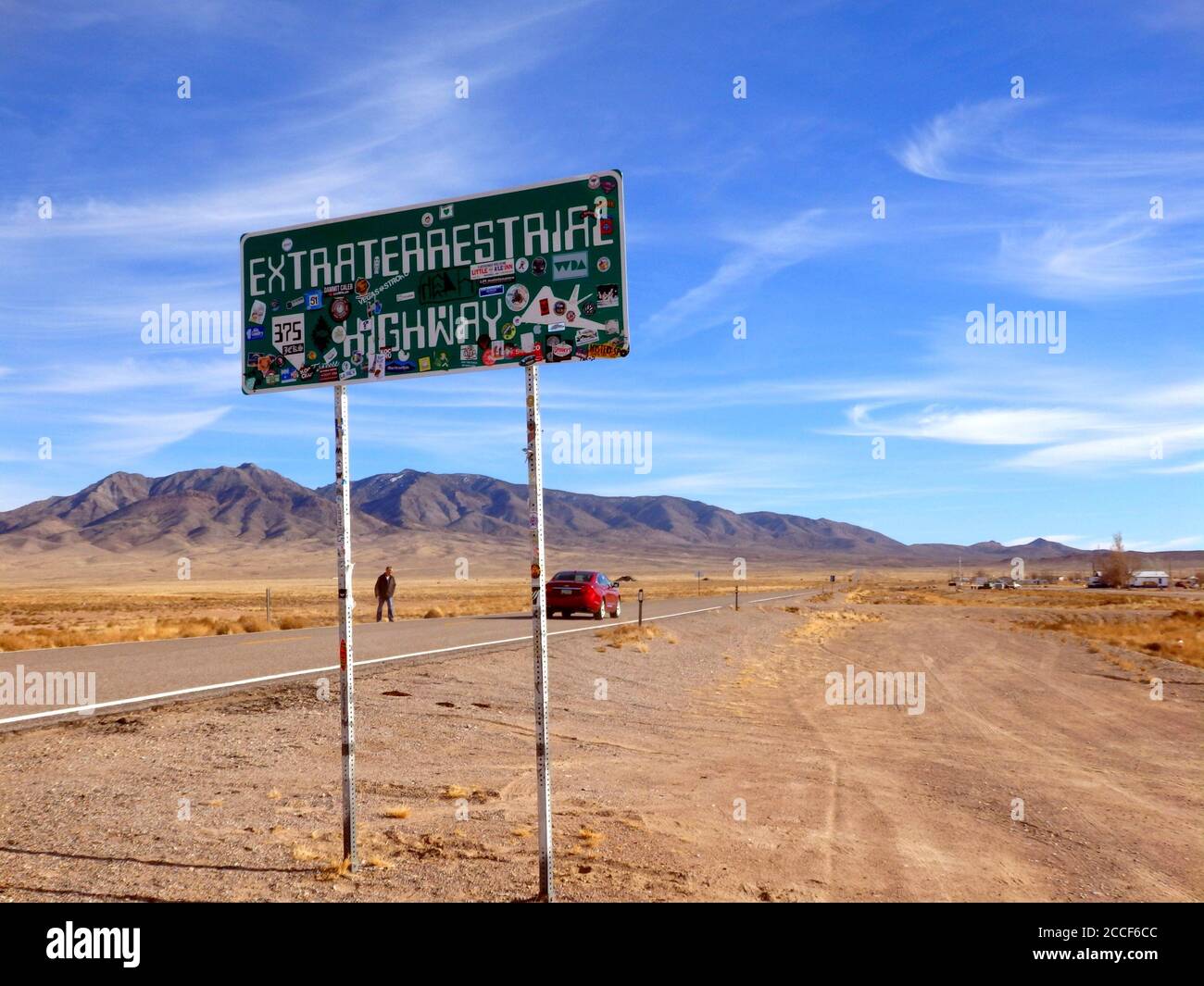Extraterrestrial Highway sign, Nevada State Route 375, Nevada USA Stock ...