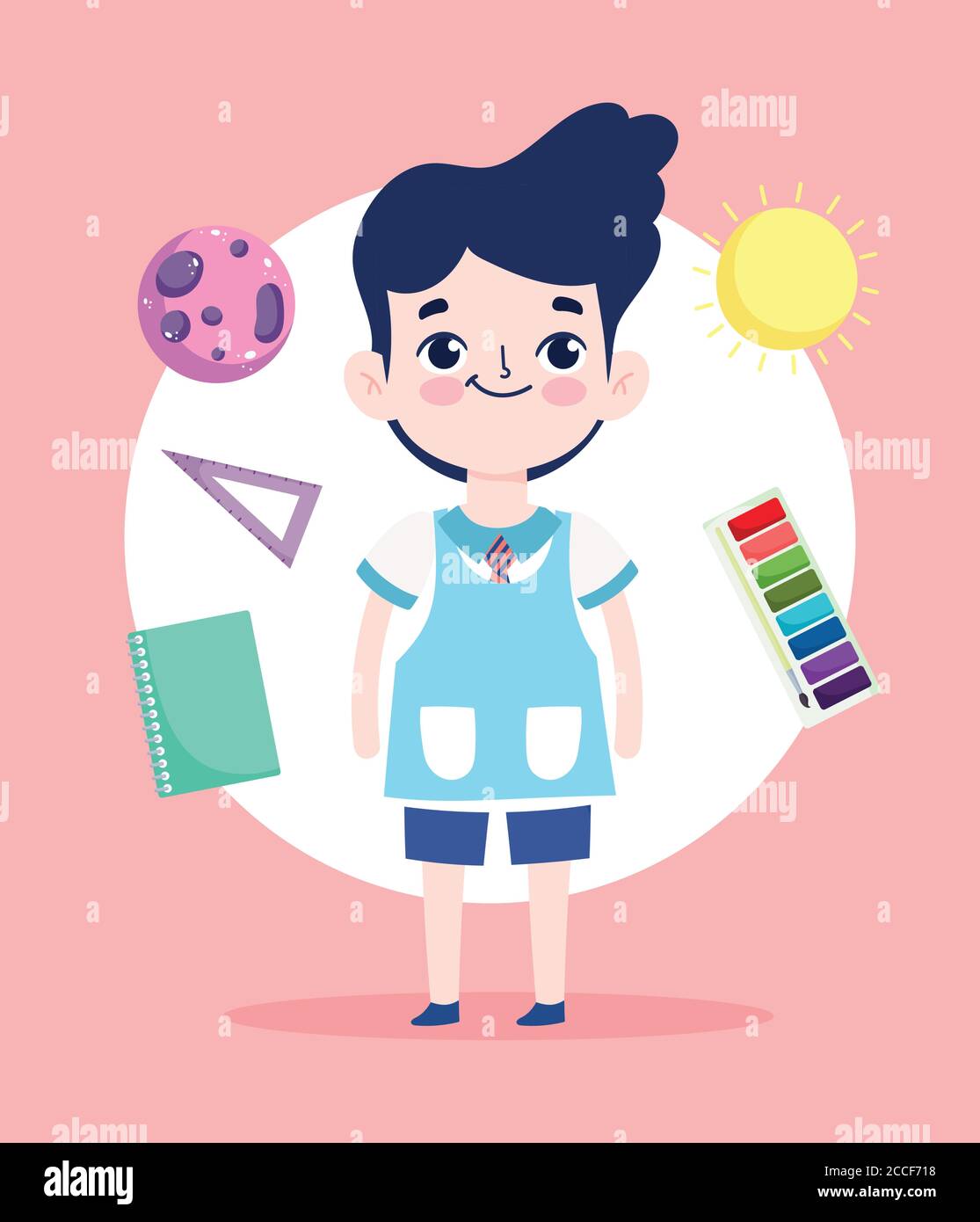 back to school, pupil ruler book palette color backpack elementary ...