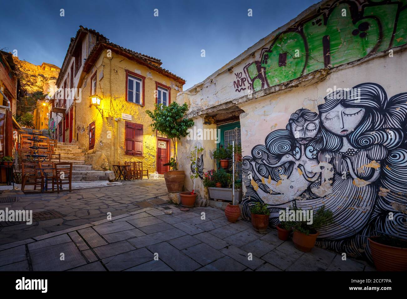 Architecture in Plaka, the old town of Athens, Greece Stock Photo - Alamy