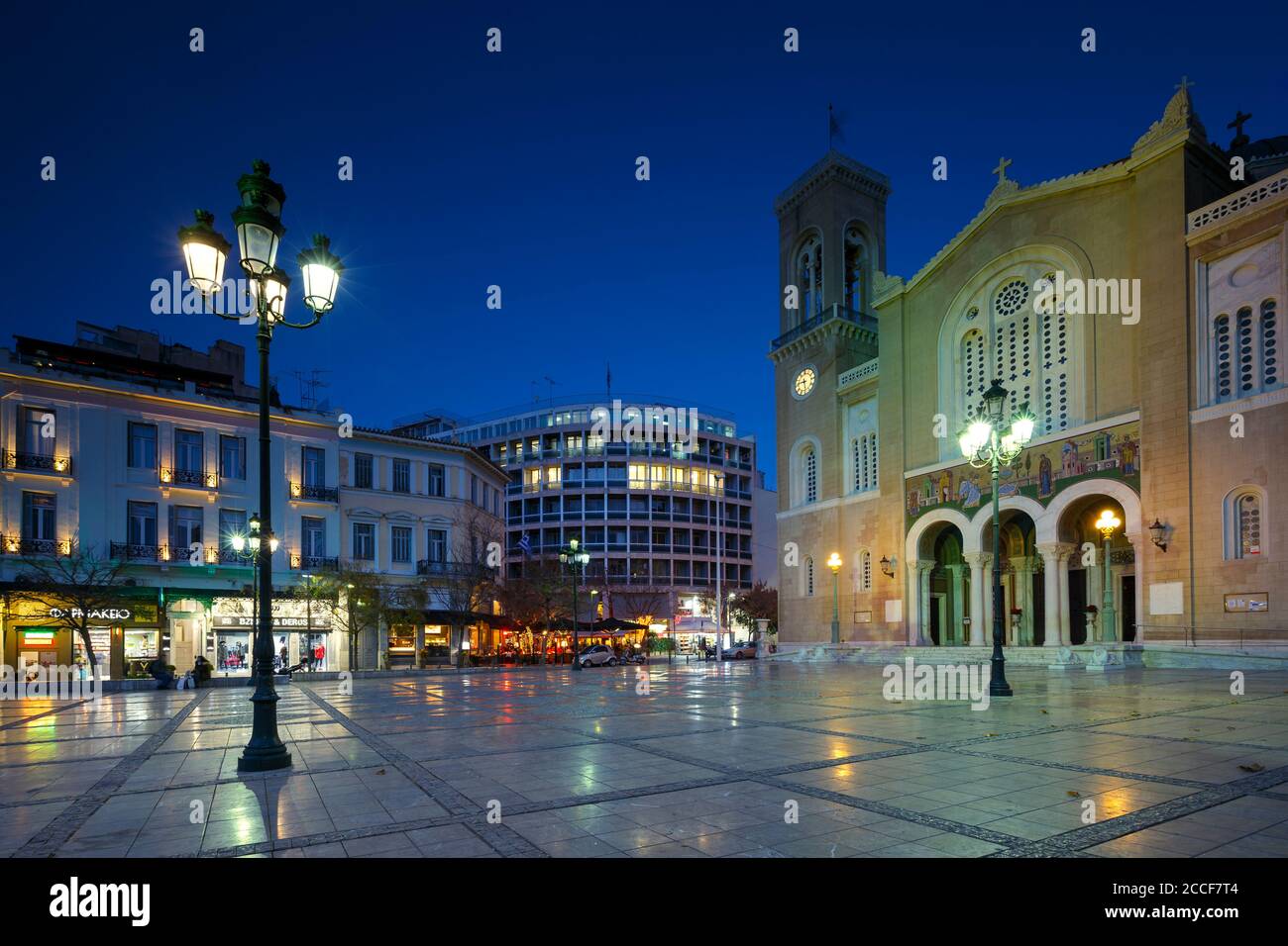 Metropolitan cathedral of Athens located in Metropolis square Stock ...