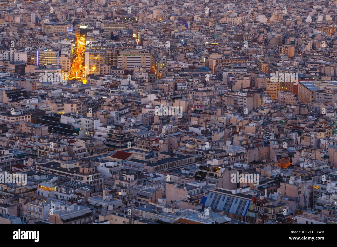View of Athens from Lycabettus hill at dawn, Greece Stock Photo - Alamy