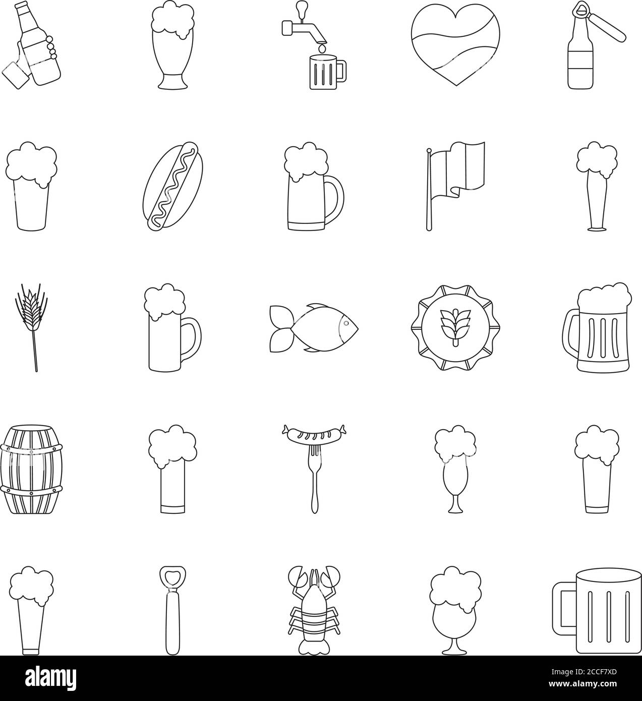 germany flag and oktoberfest festival icon set over white background ...