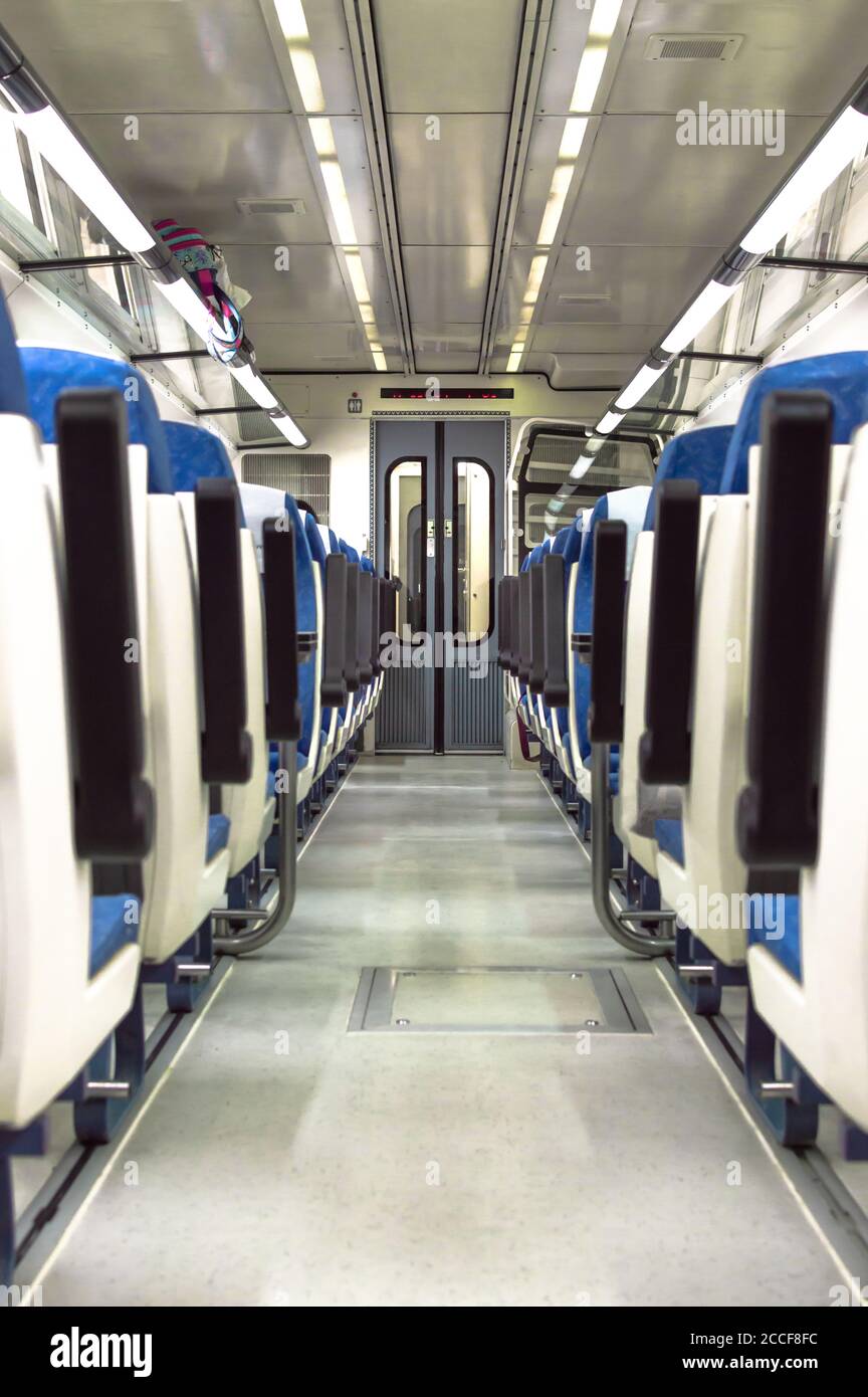 Empty train without any person during covid-19 pandemic Stock Photo - Alamy