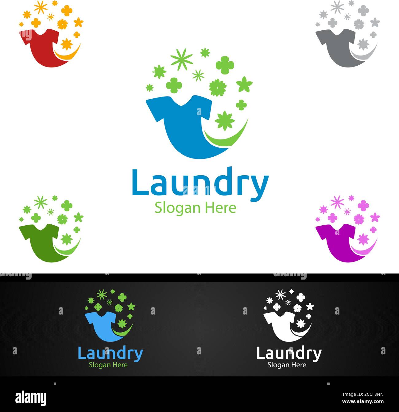 Laundry Dry Cleaners Logo with Clothes, Water and Washing Concept ...