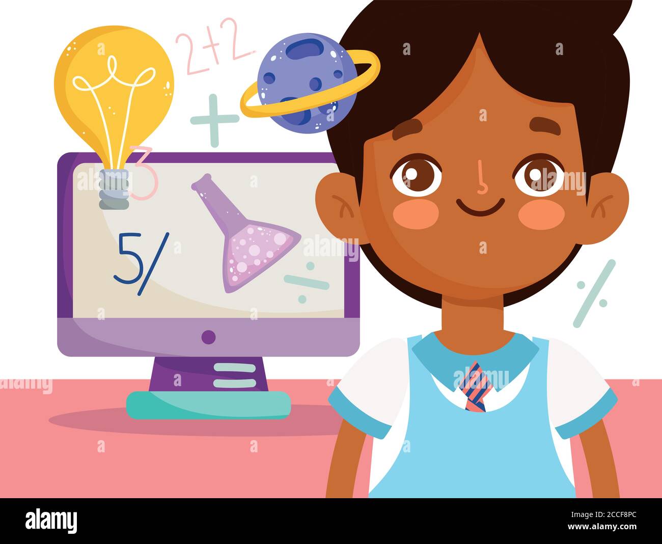 back to school, student boy lesson online computer elementary education ...