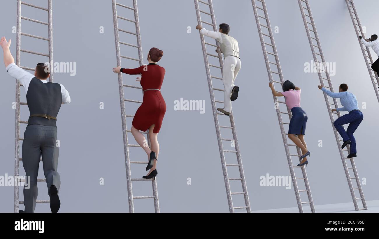 Ladder to Success as Corporate Business Concept Art Stock Photo - Alamy
