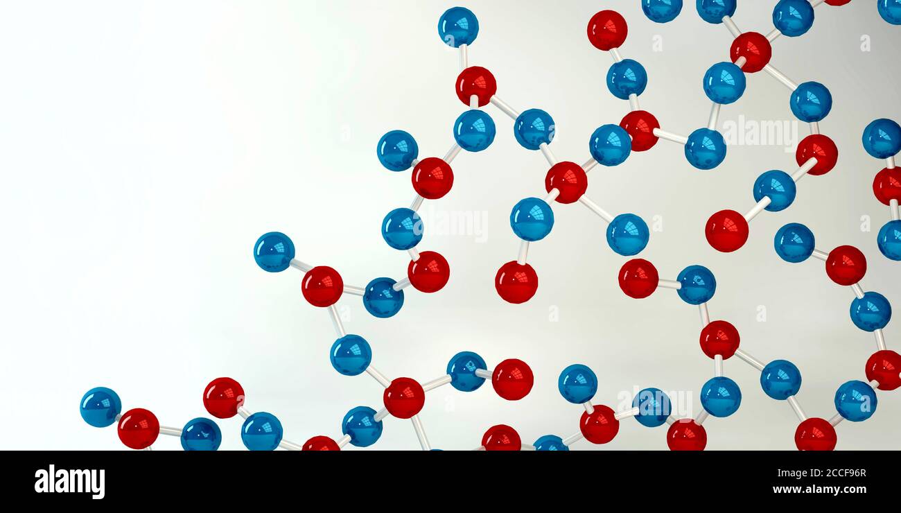 Molecules Background in Blue and Red as a Science Concept Stock Photo ...