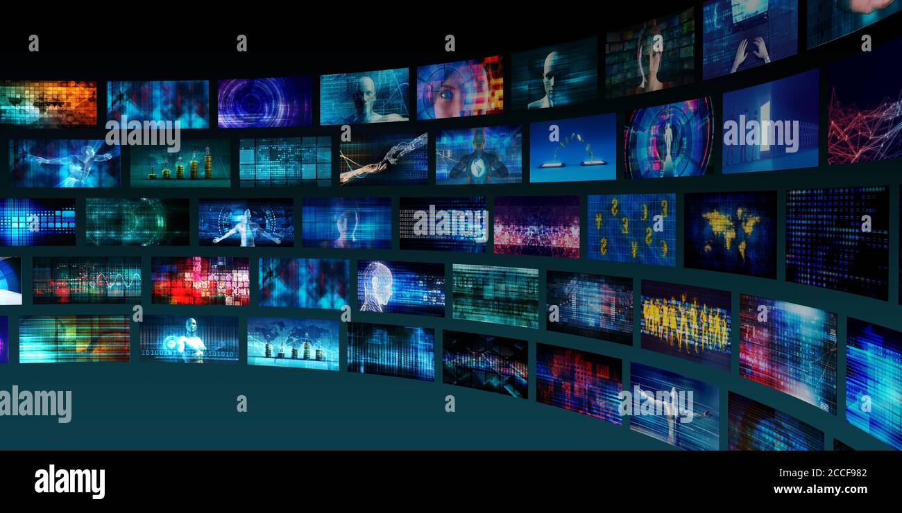 Media Technology and Digital Management of Content Concept Stock Photo ...