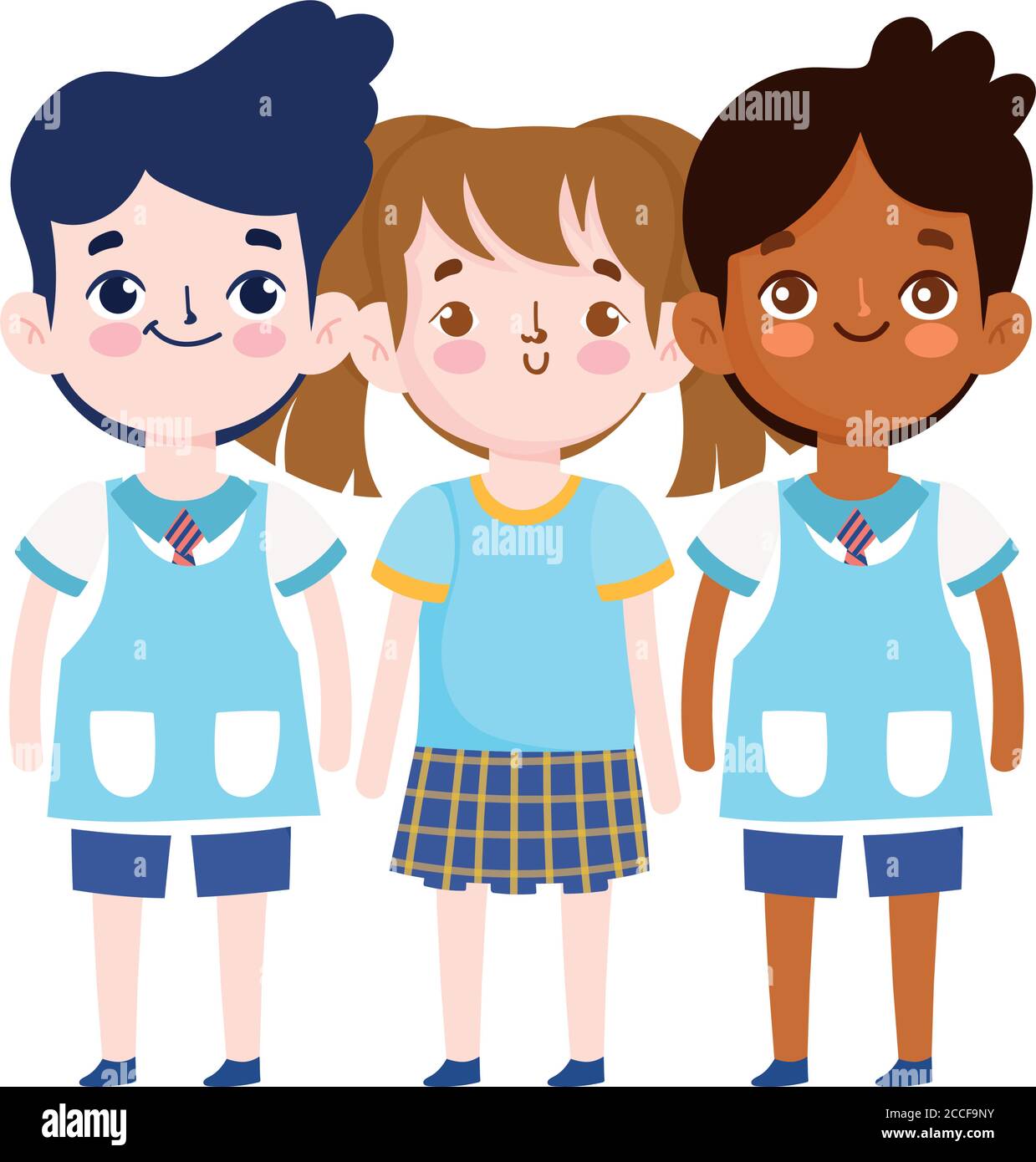 back to school, students girl and boys cartoon characters elementary ...