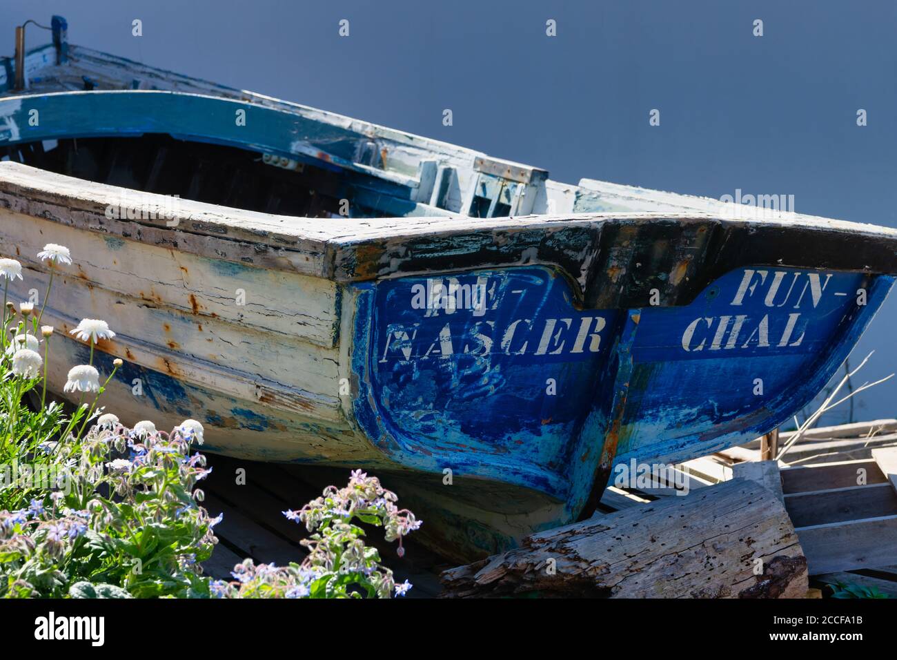 old barge on a Levada hike in Boa Morte, Madeira, Portugal Stock Photo ...
