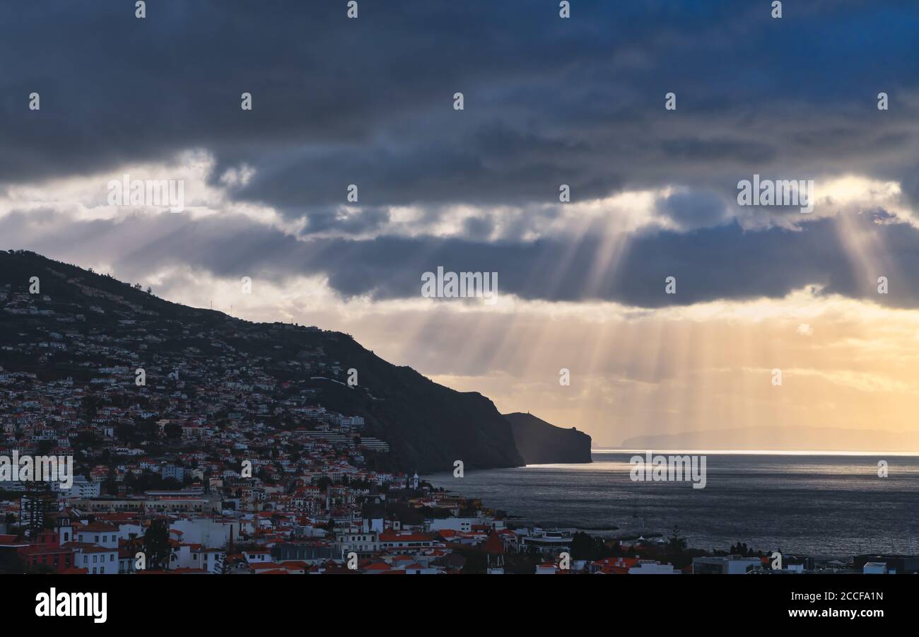 Sunrise over Funchal, Madeira, Portugal Stock Photo - Alamy