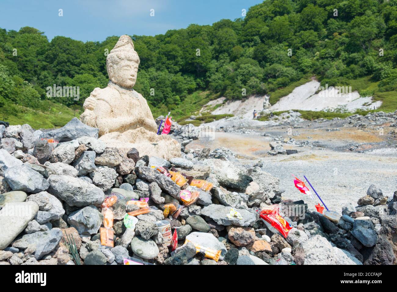 Aomori, Japan - Osorezan Bodaiji Temple in Mutsu, Aomori, Japan ...