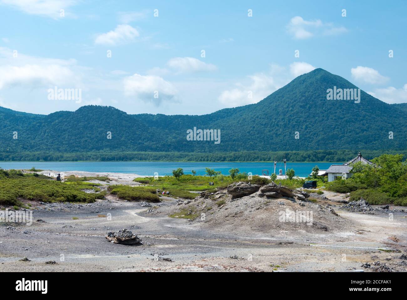 Aomori, Japan - Usori Lake view from Osorezan Bodaiji Temple in Mutsu ...