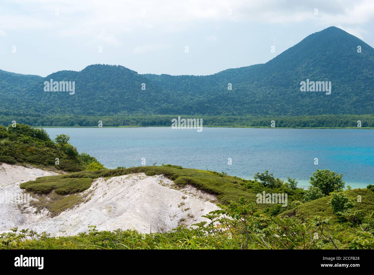 Aomori, Japan - Usori Lake view from Osorezan Bodaiji Temple in Mutsu ...
