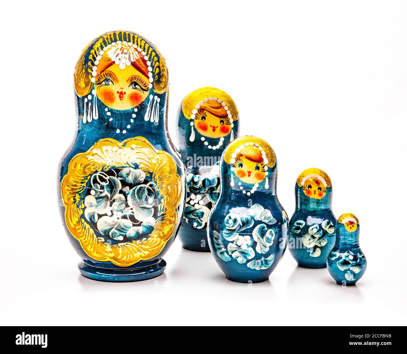 Matryoshka dolls isolated on white background Stock Photo - Alamy