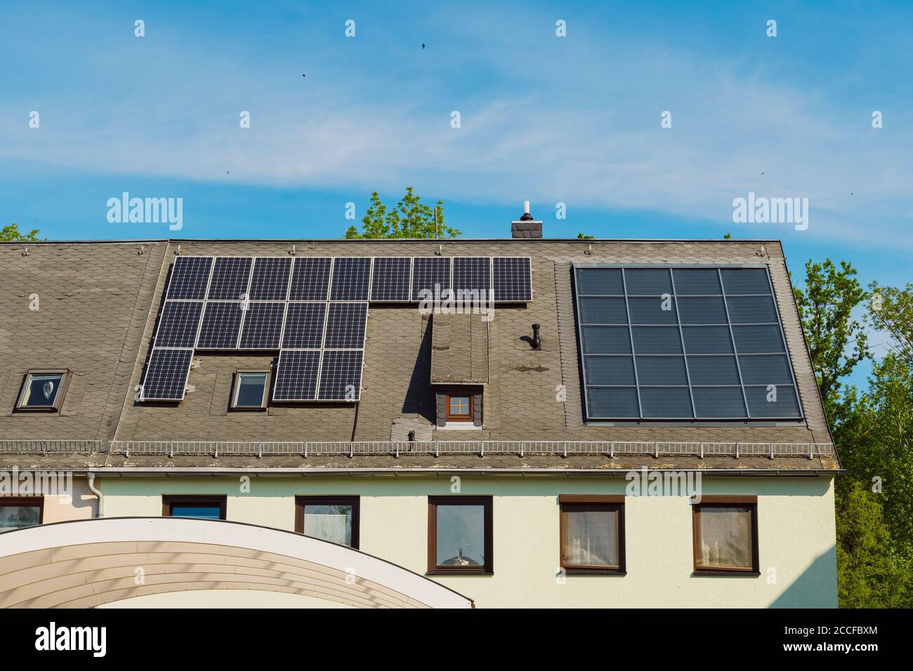 Germany, solar energy, solar roof, photovoltaic, residential building ...