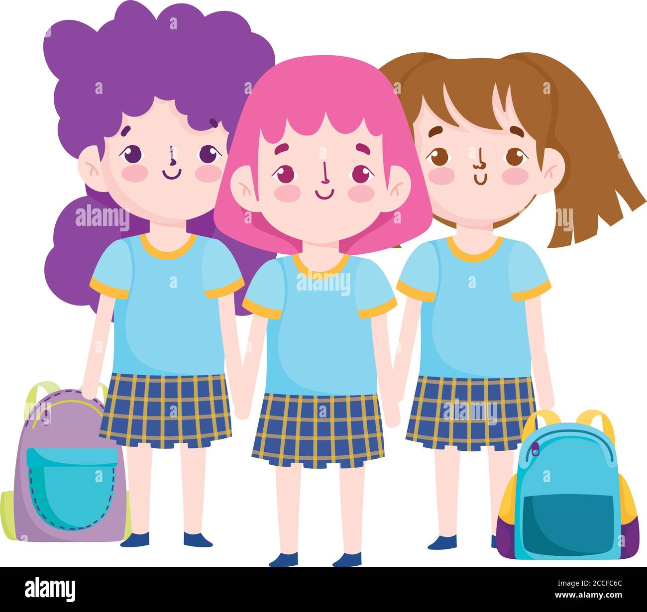 back to school, backpack elementary education cartoon vector ...
