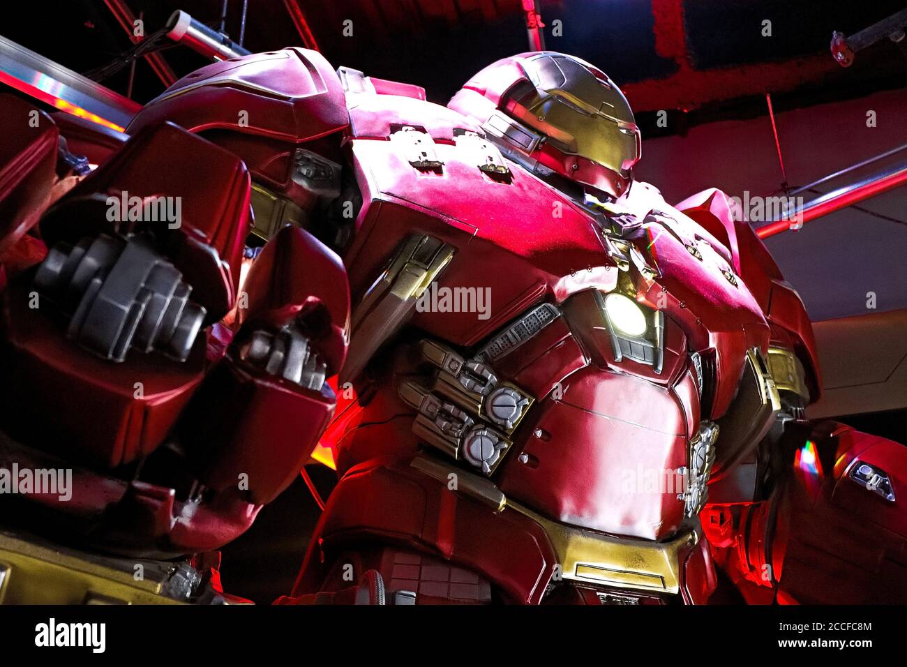 Hulk Buster Iron Man costume at the Tony Stark base at the Avengers ...