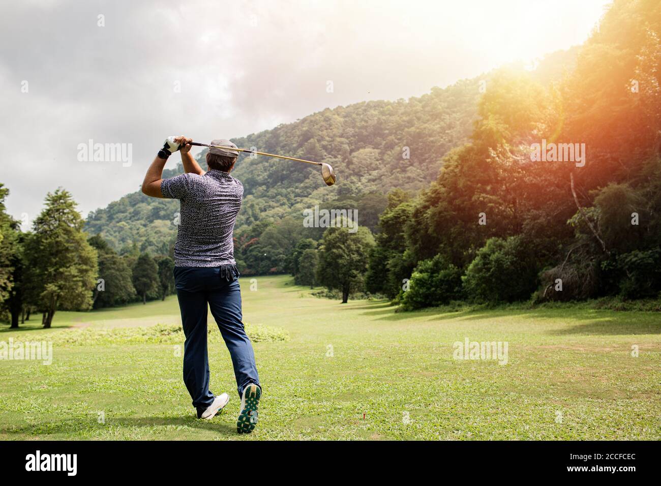 professional golfer taking a shot. Bali. Indonesia Stock Photo - Alamy