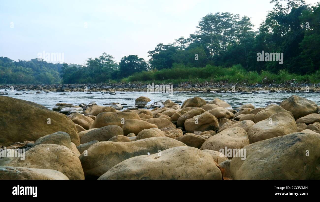View of Progo River in Central Java, Indonesia Stock Photo - Alamy