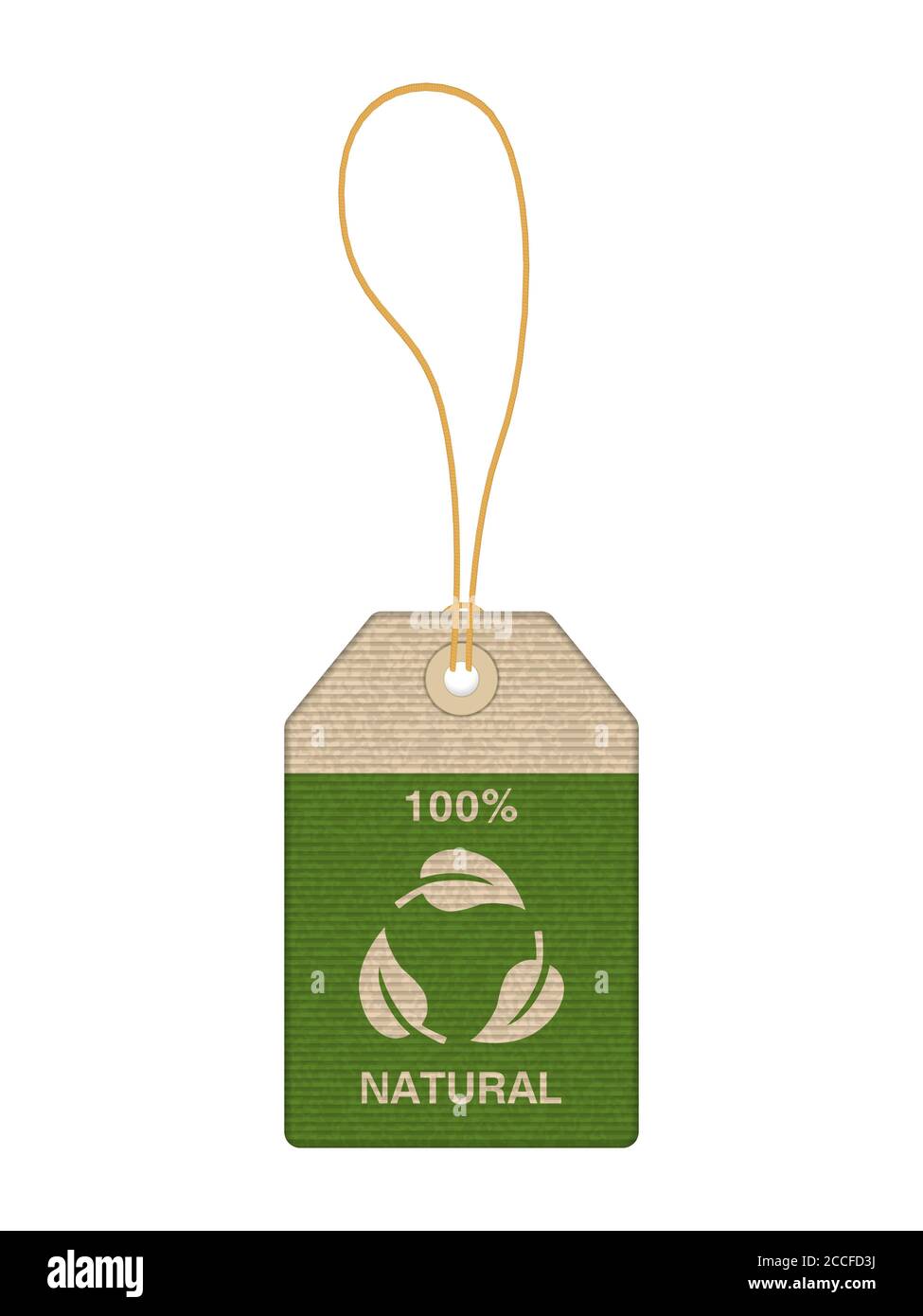 Price tag with natural symbol on a white background Stock Photo - Alamy