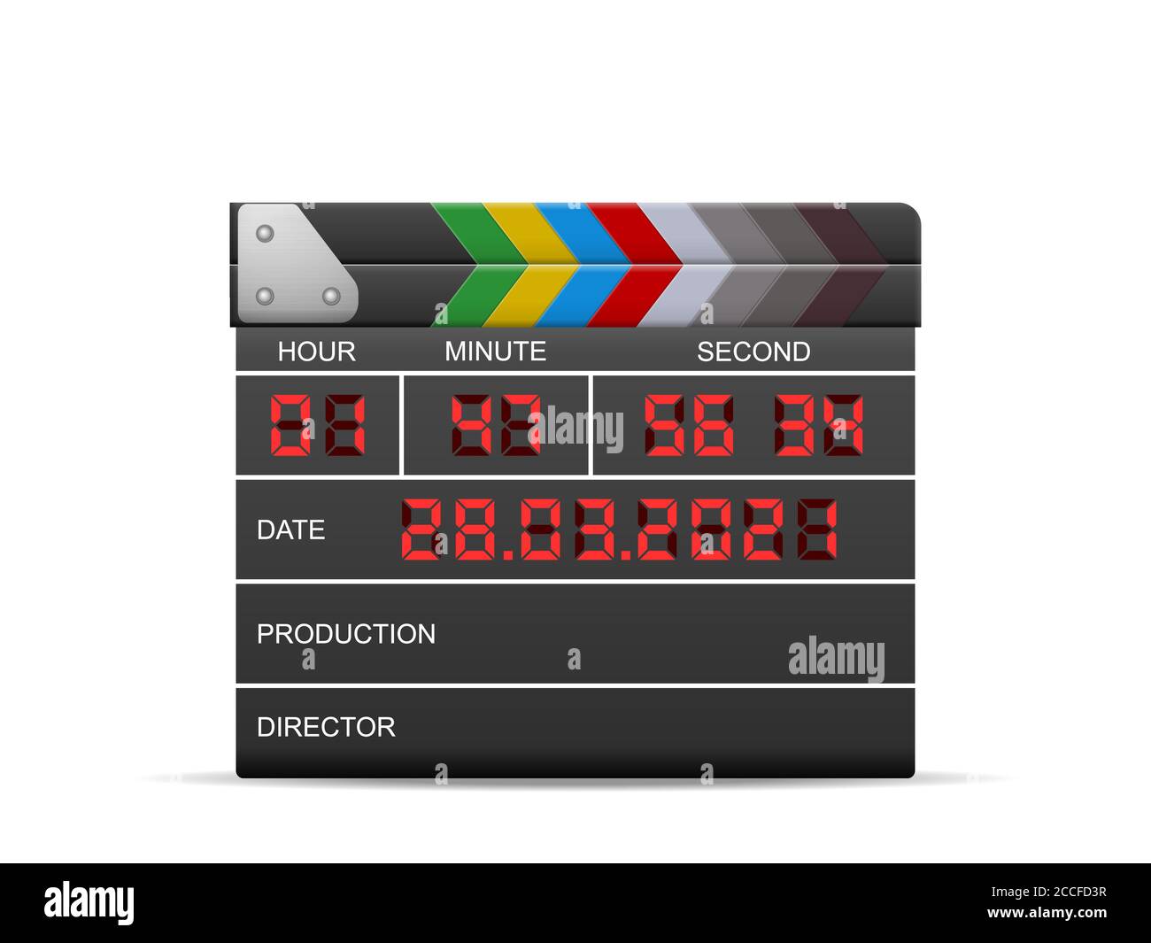 Digital clapperboard on a white background. Vector illustration Stock ...