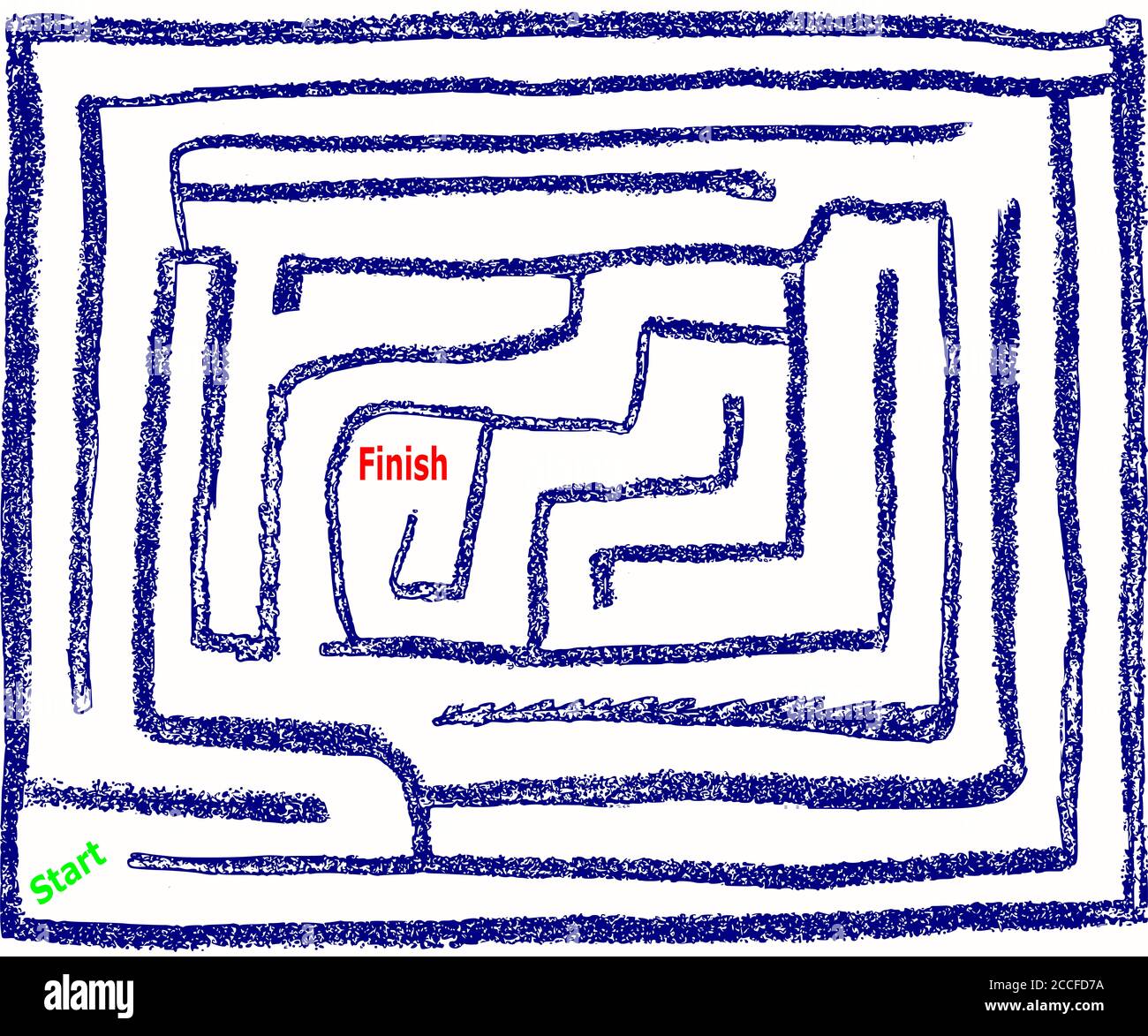 Playable maze in crayon style dark blue (number 9 Stock Photo - Alamy