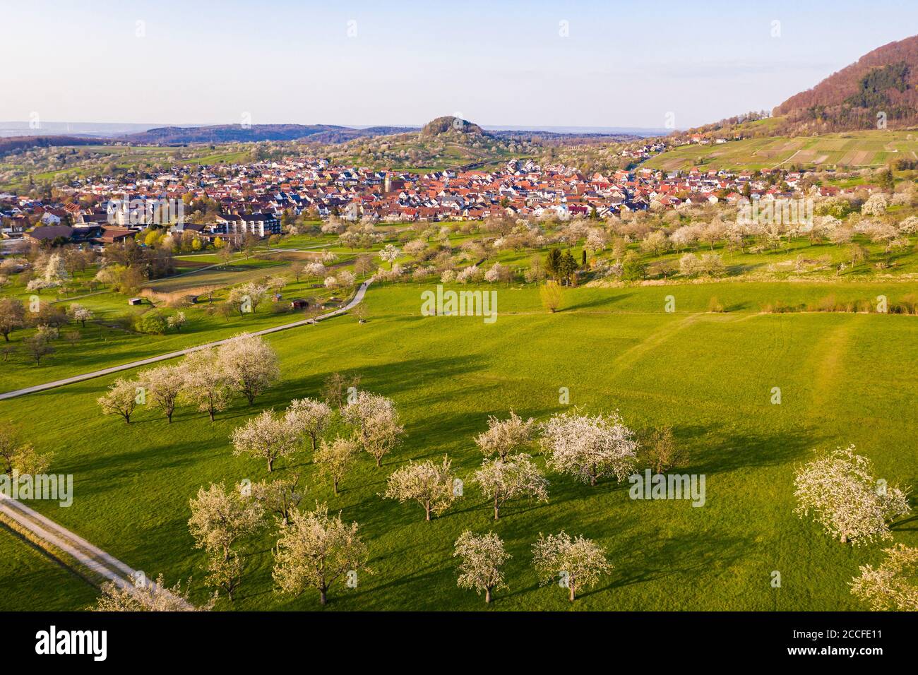 Germany, Baden-Wuerttemberg, Swabian Alb, Beuren, town view, aerial ...