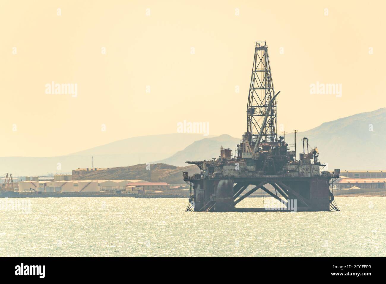 Caspian sea oil rig hi-res stock photography and images - Alamy