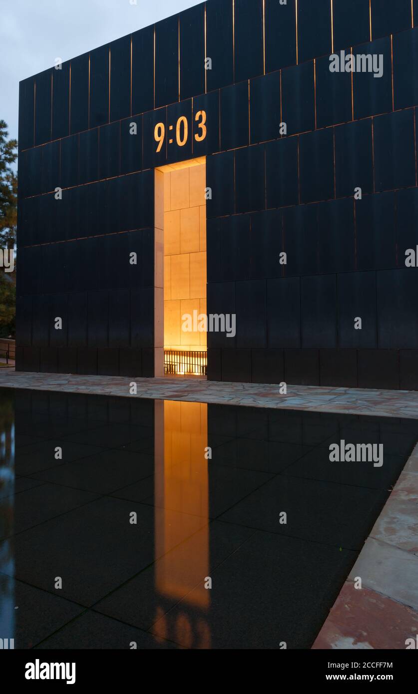 Oklahoma City USA - September 9 2015; 9:03, time of bombing, Oklahoma ...