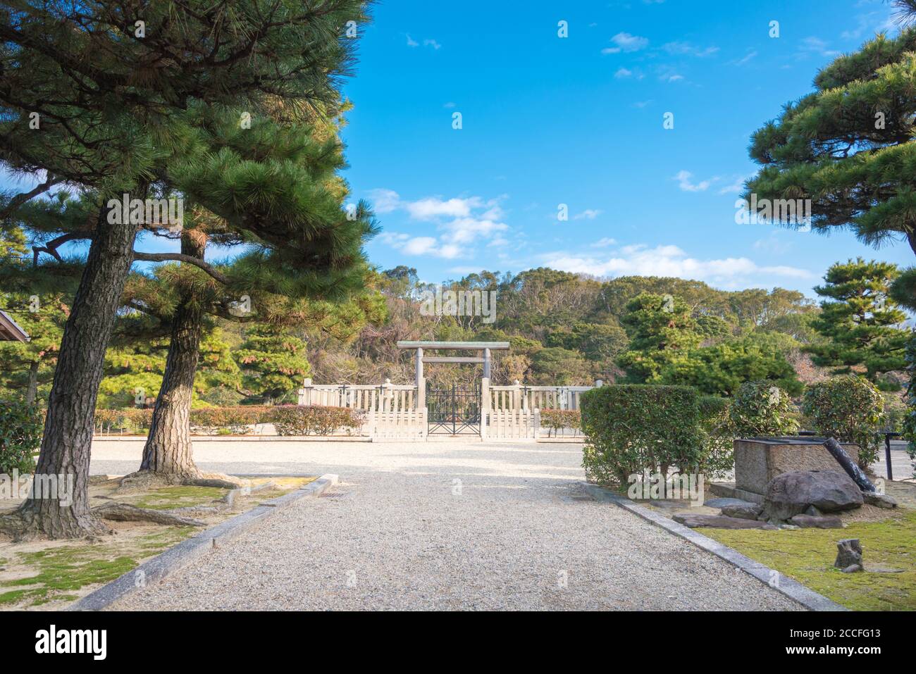 Mausoleum of Emperor Richu in Sakai, Osaka, Japan. It is part of UNESCO ...