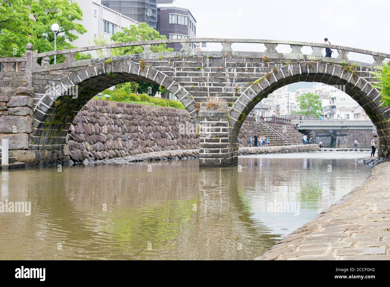 Megane Bridge (Spectacles Bridge) in Nagasaki, Japan. over the ...