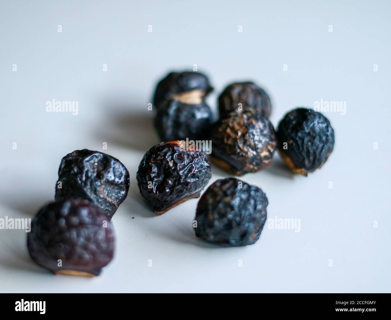 Sapindus rarak (lerak) on white background. In Indonesia lerak is used ...