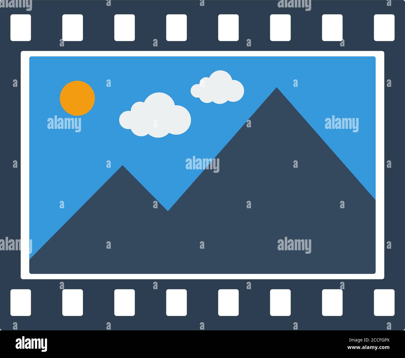 Film Frame Icon. Flat Color Design. Vector Illustration Stock Vector ...