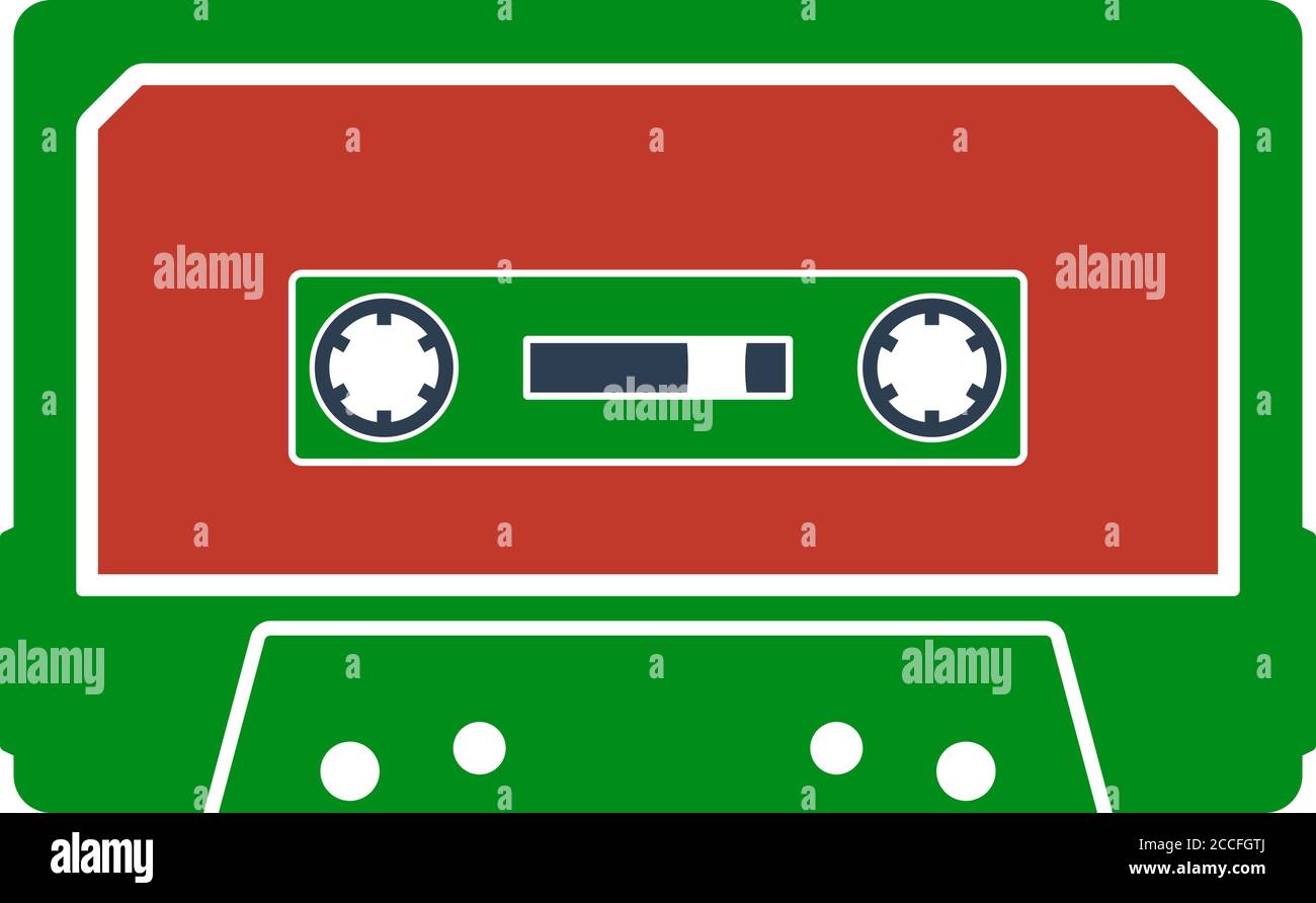 Audio Cassette Icon. Flat Color Design. Vector Illustration Stock ...
