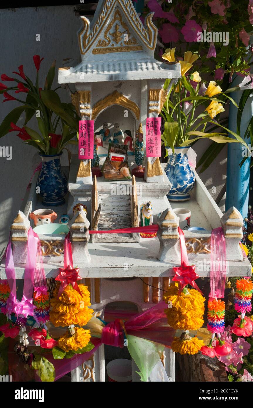 A spirit house shrine in Mae Hong Son, northern Thailand Stock Photo ...