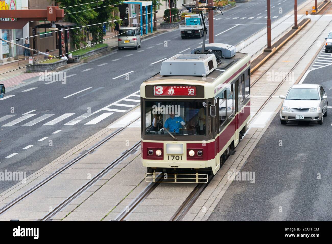 Nagasaki, Japan - Tram at Nagasaki Electric Tramway in Nagasaki, Japan ...