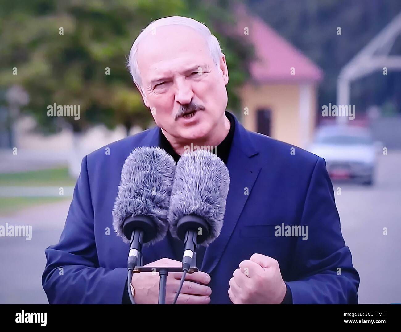 President of Belarus Alexander Lukashenko. Photo from the TV screen 08 ...