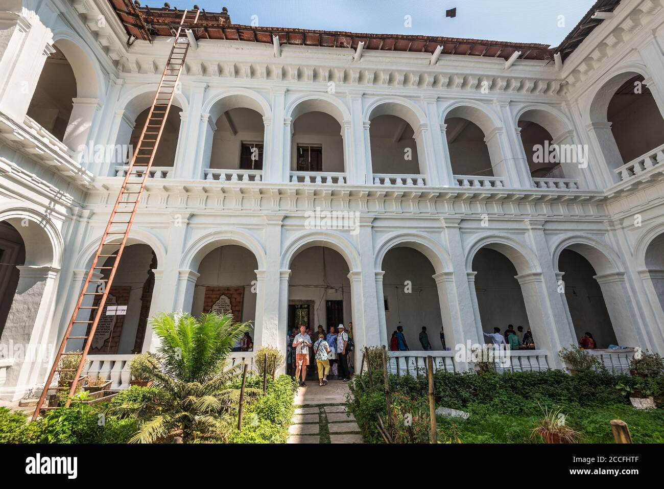 Old Goa, India - November 23, 2019: Courtyard inside. Basilica of Bom ...