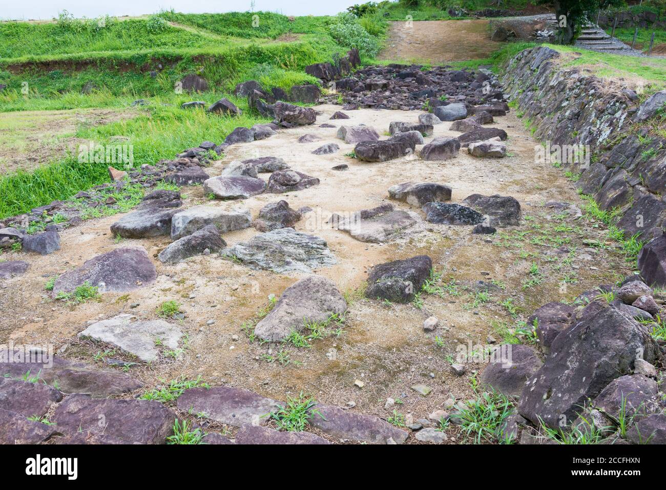 Remains of Hara castle in Shimabara, Nagasaki, Japan. It is part of the ...