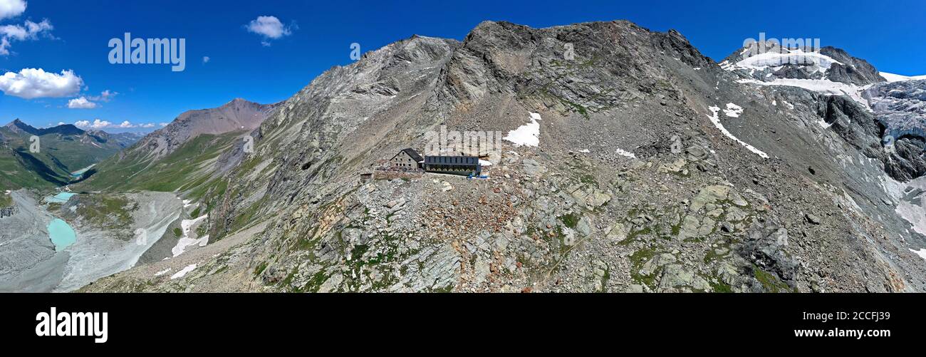 Cabane de Moiry mountain hut, Grimentz, Valais, Switzerland Stock Photo ...